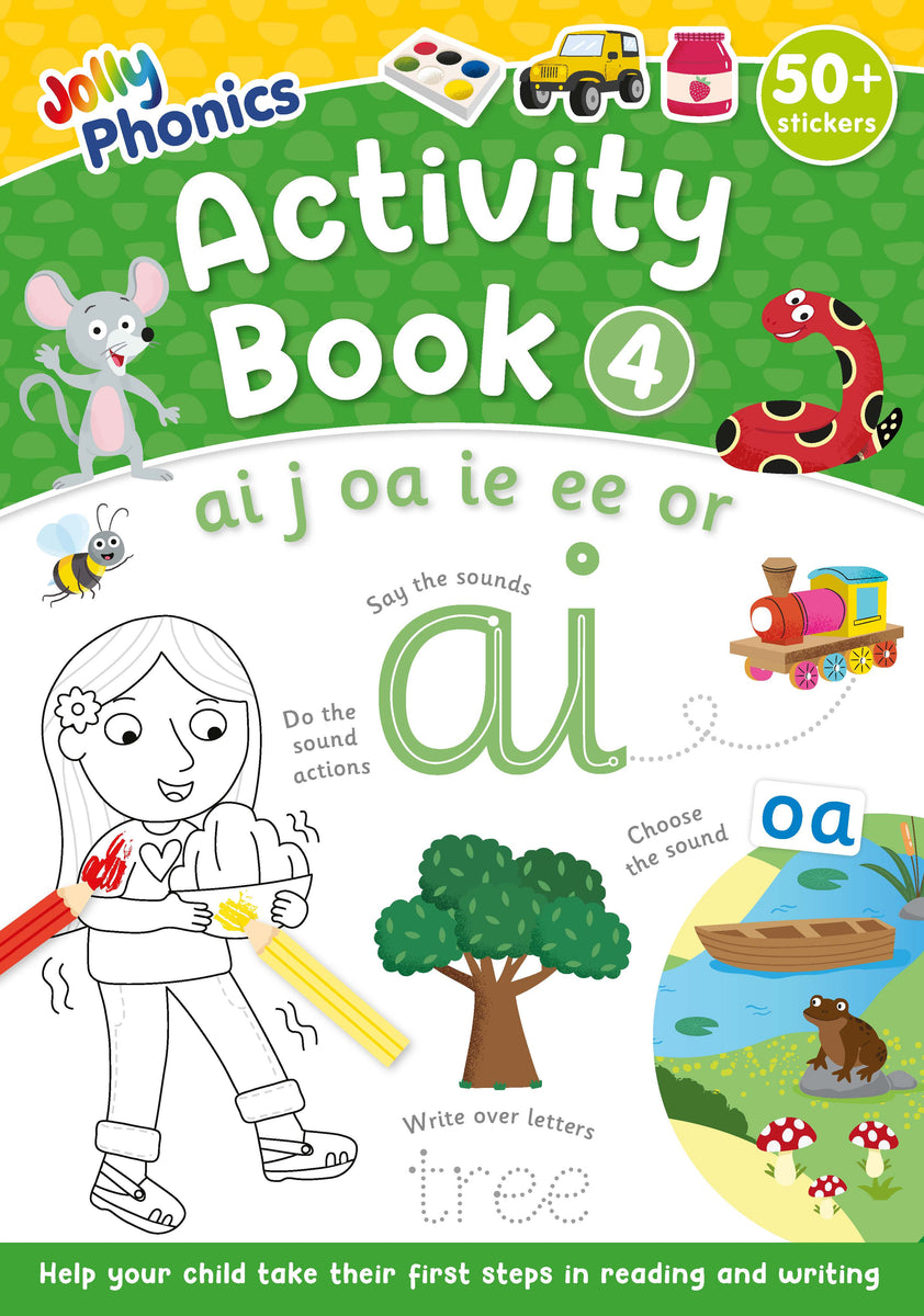 Jolly Phonics Activity Book 4 (British English, Precursive Edition ...