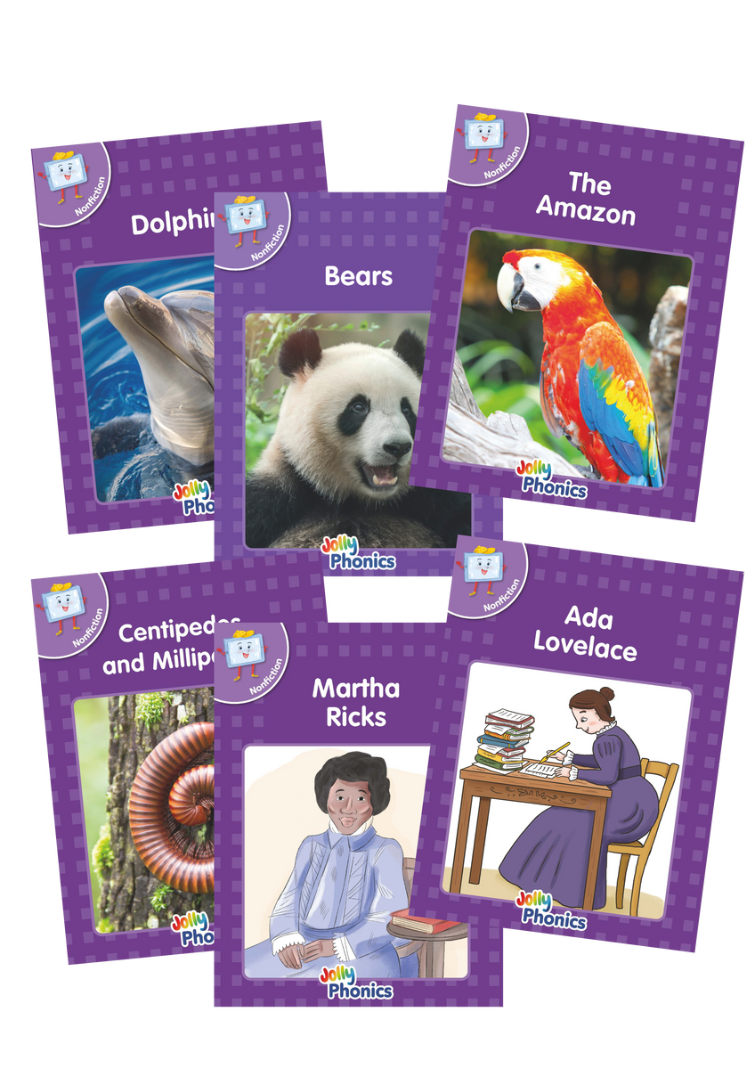 Jolly Phonics Purple Readers (Non-Fiction) Level 5 (Precursive letters ...